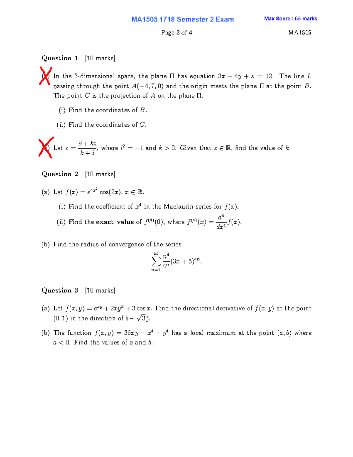 Exam November 2017, questions and answers - Page 2 of 4 MA Question 1 ...