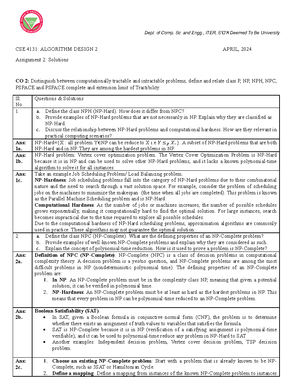 PS2 sol - Assignment 2 solution - Problem Solving Assignment 2 Data Mining (CSE4052) Suppose ...