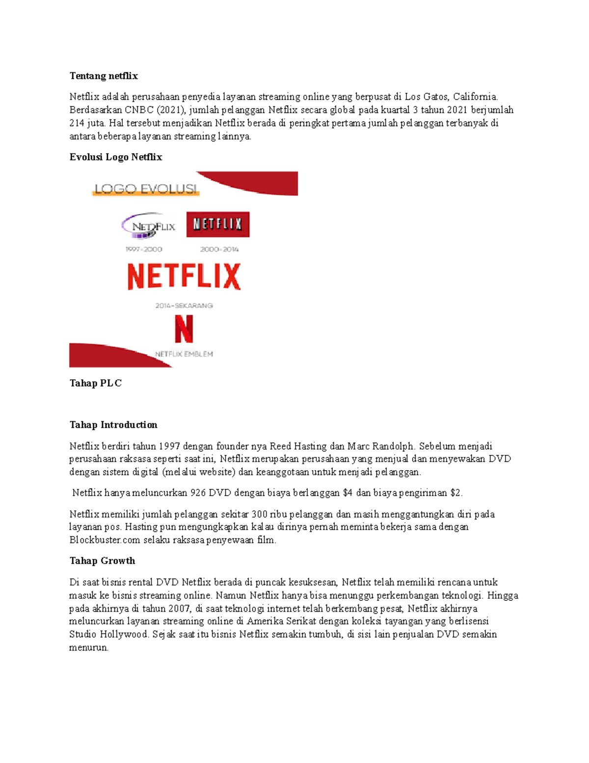 Contoh Product Life Cycle - Tentang netflix Netflix adalah perusahaan ...