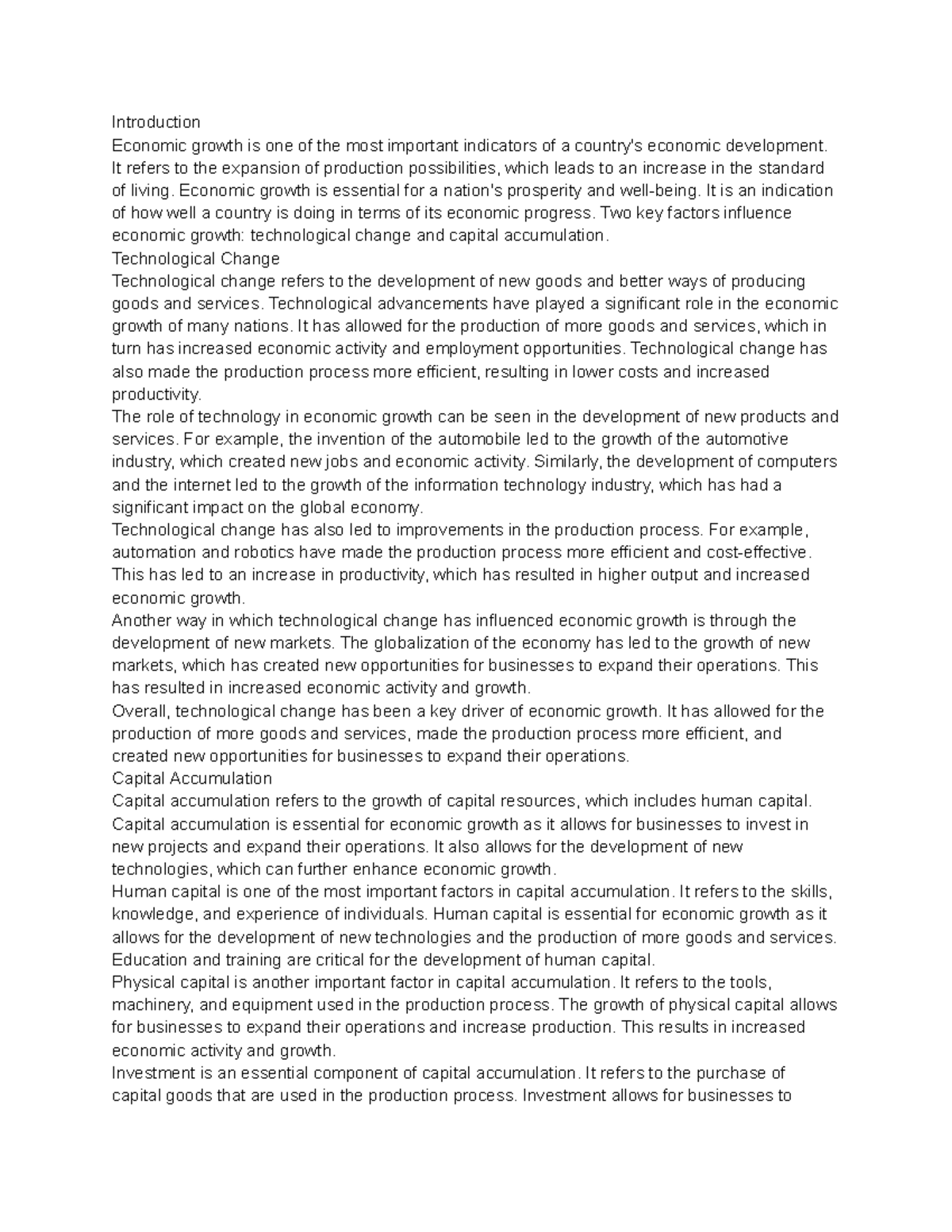 Econ101 Lecture Notes 14 Introduction Economic Growth Is One Of The Most Important Indicators