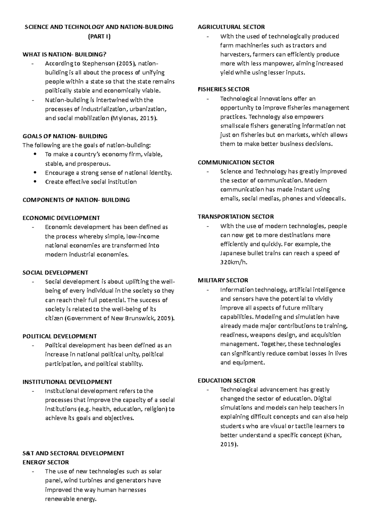 Sts - lesson 3 rev - sts reviewer - SCIENCE AND TECHNOLOGY AND NATION ...