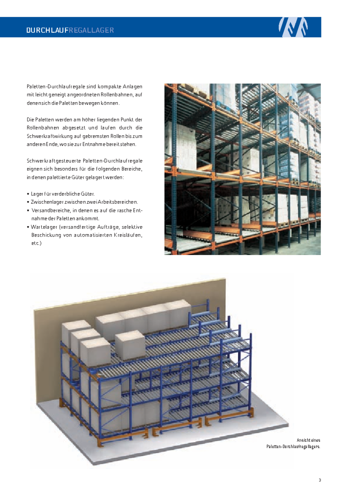 Durchlaufregal - Paletten-Durchlaufregale sind kompakte Anlagen mit ...