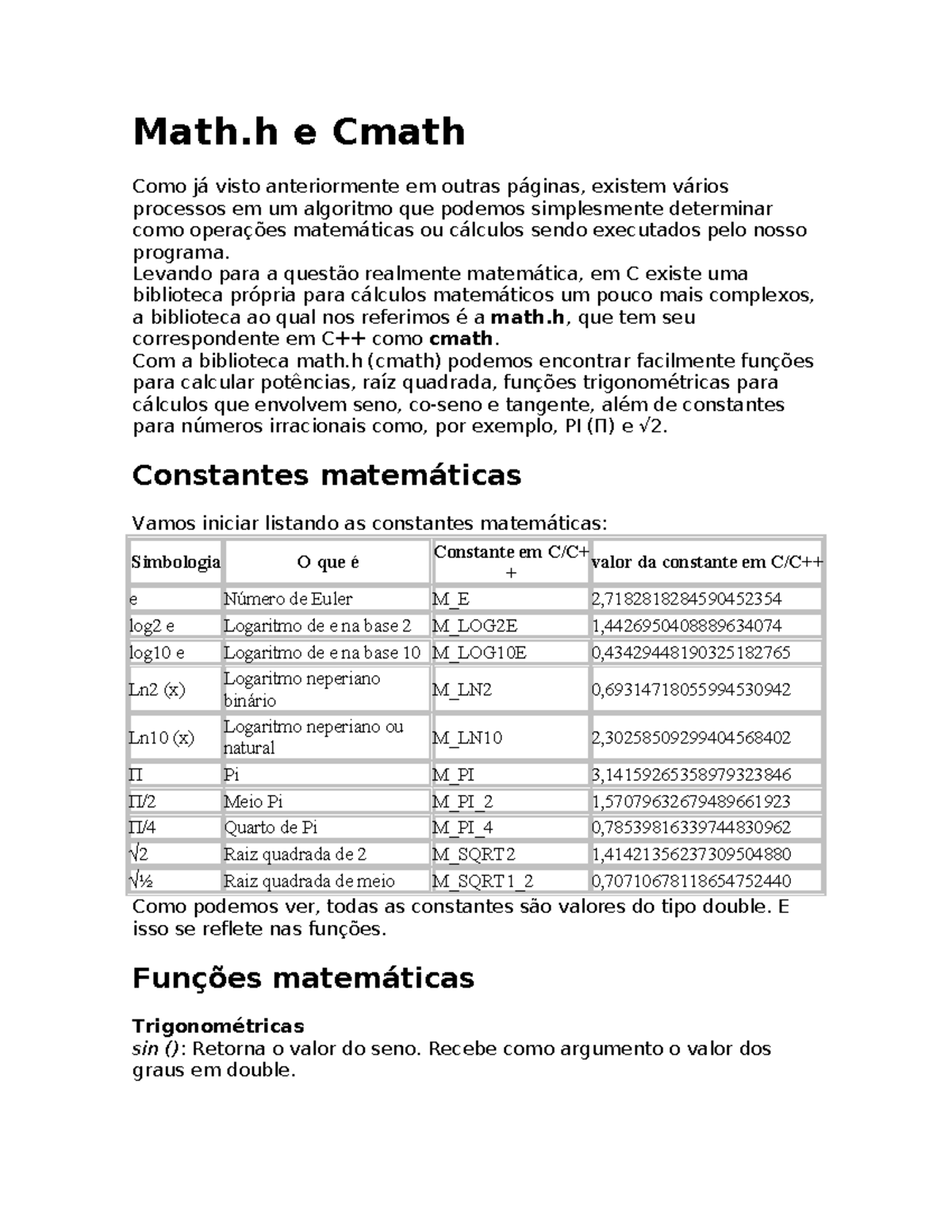 164008220 Biblioteca Math c - Math e Cmath Como já visto anteriormente em outras páginas ...