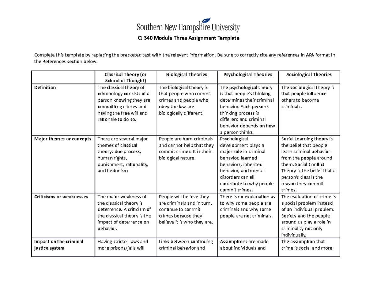 CJ 340 Module Three Assignment - Be sure to correctly cite any ...