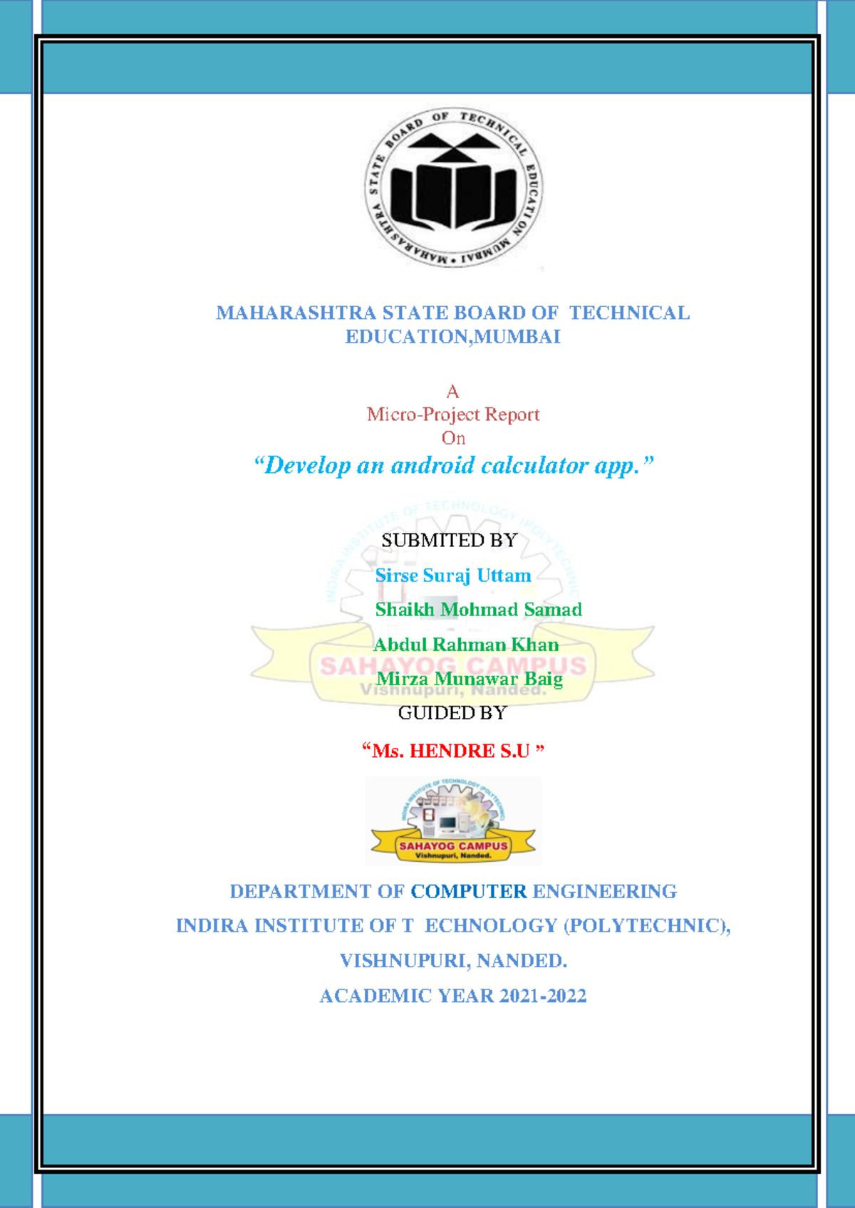 574960692 MAD micro project report suraj - MAHARASHTRA STATE BOARD OF TECHNICAL EDUCATION,MUMBAI ...