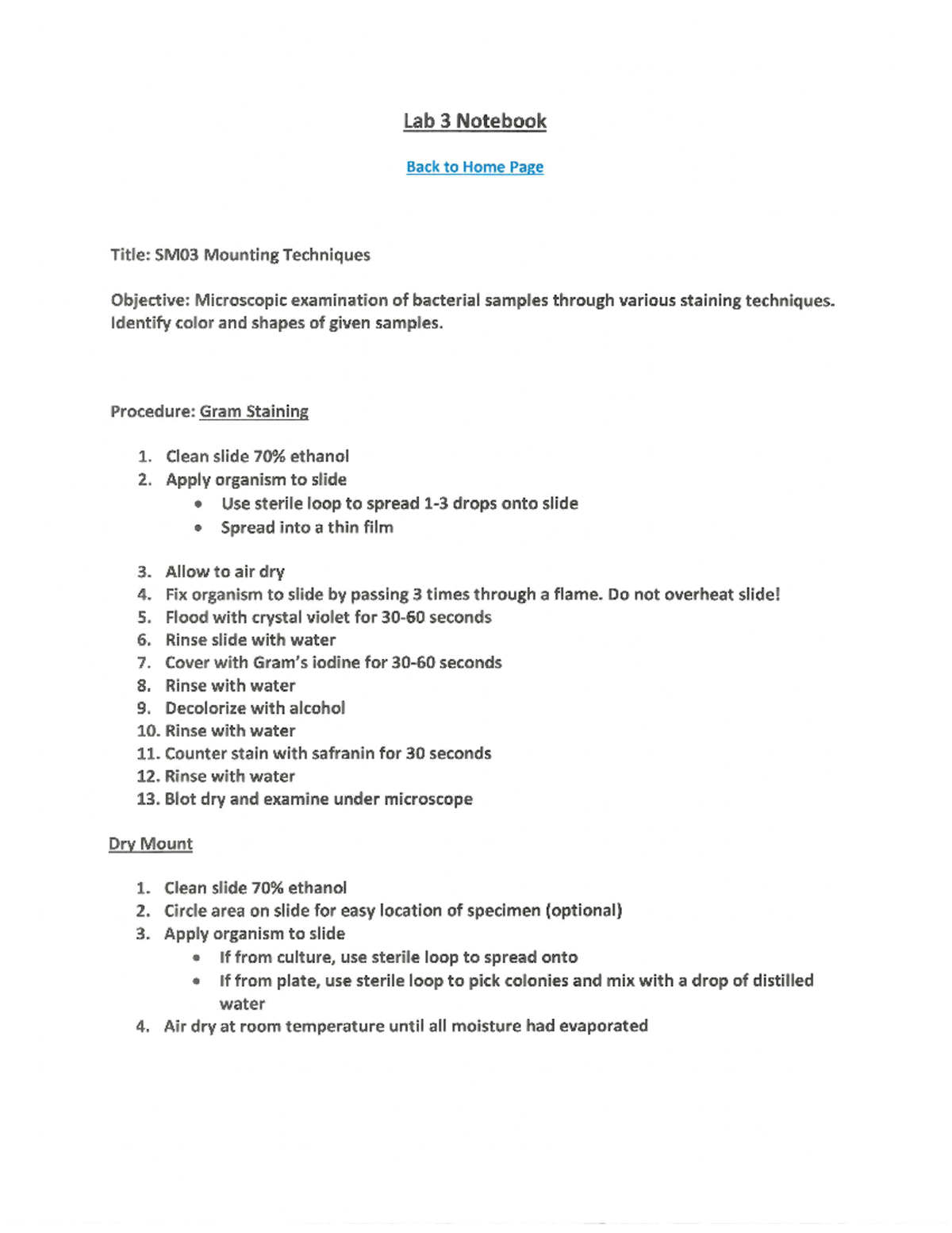 Microbiology Lab 3 Notebook-1 - BIOL221 - Studocu