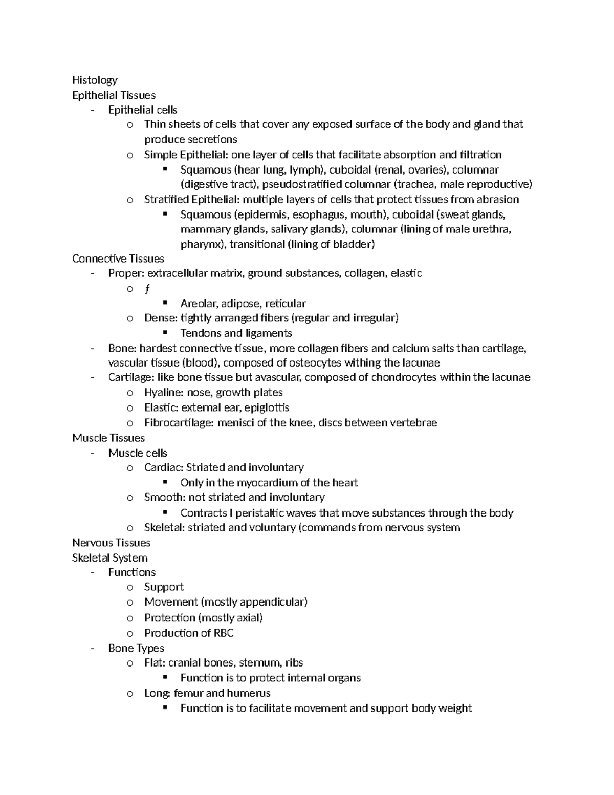 Tissues - Unit 3 - Histology Epithelial Tissues - Epithelial cells o ...