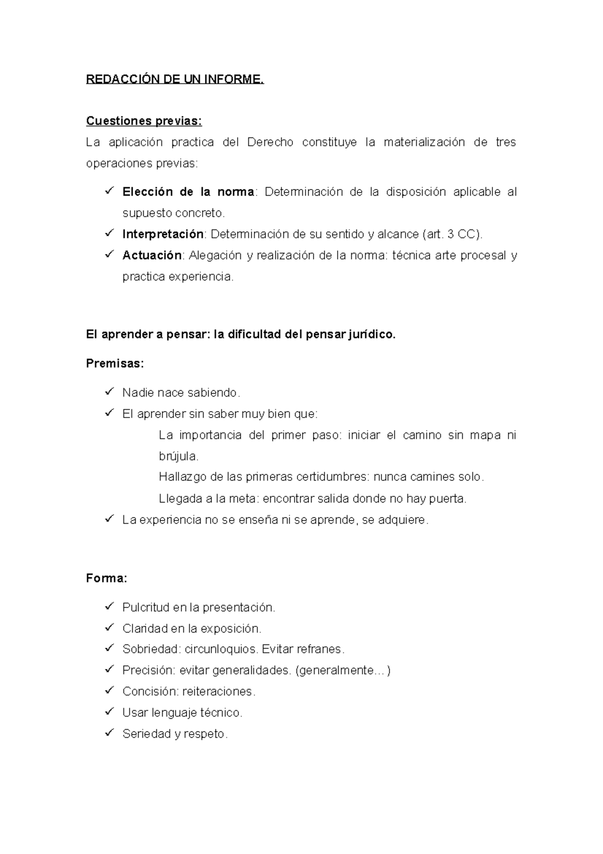 Redacción de un Informe - REDACCIÓN DE UN INFORME. Cuestiones previas ...