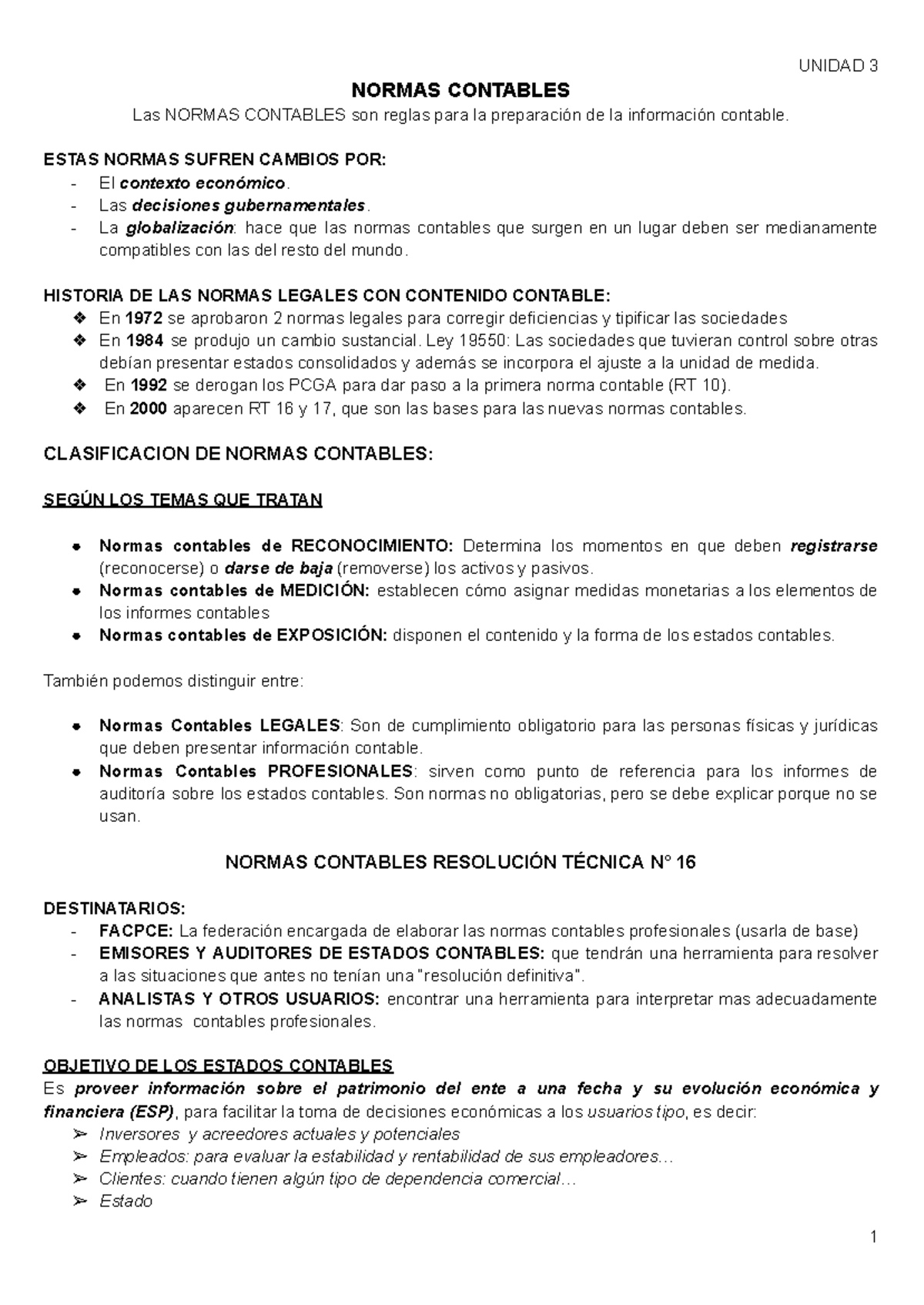 Normas Contables- RT 16 - NORMAS CONTABLES Las NORMAS CONTABLES son ...