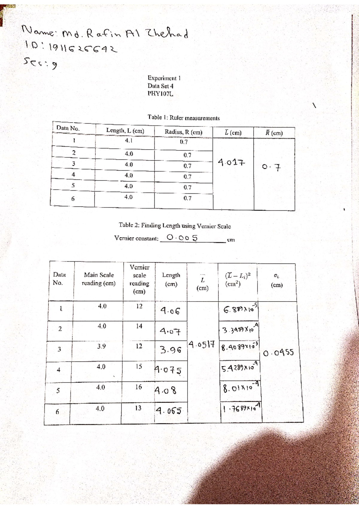 Phy-lab01 - lab manual - Fundamental Of Physics - Studocu