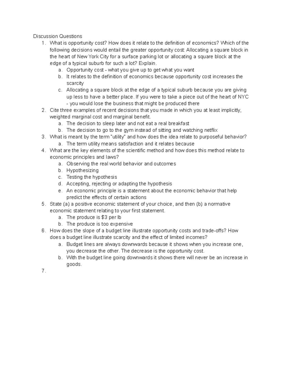 Chapter 1 - Summary Macroeconomics - Discussion Questions 1. What is ...