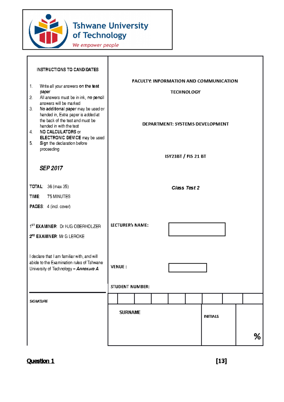 Exercise for exam preparation - NDIT12 - TUT - Studocu