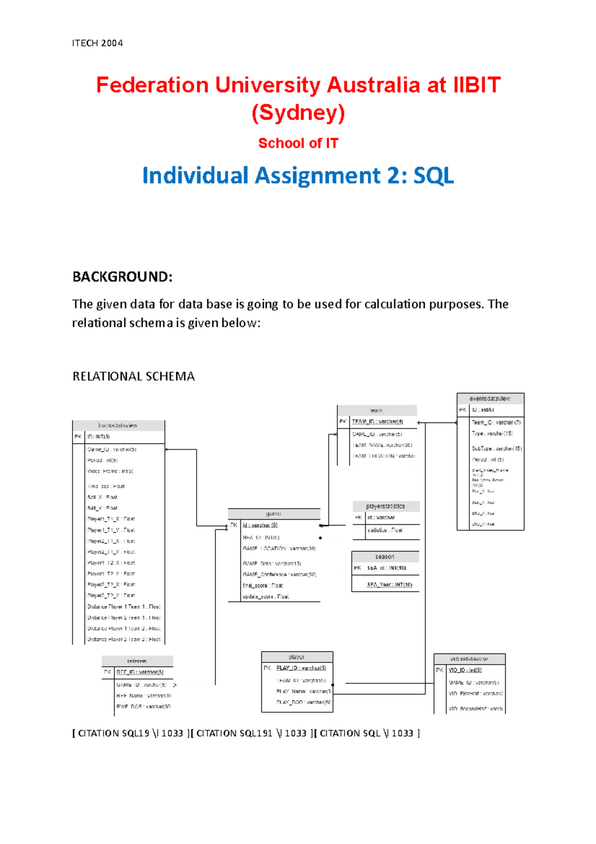 Itech 2004 Assignment 2 Federation University Australia At Iibit Sydney School Of It