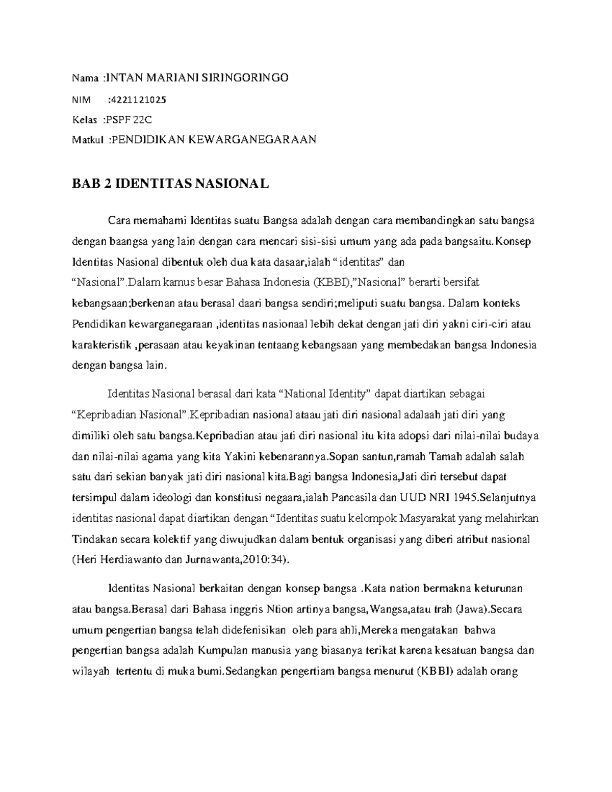 TR (Resume PKN) intan siringoringo - Nama :INTAN MARIANI SIRINGORINGO ...