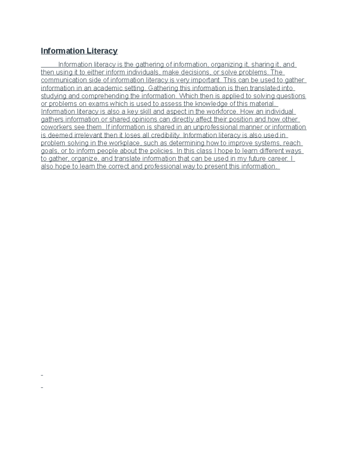 Unit 1 Discussion - Information Literacy (27) - Information Literacy ...