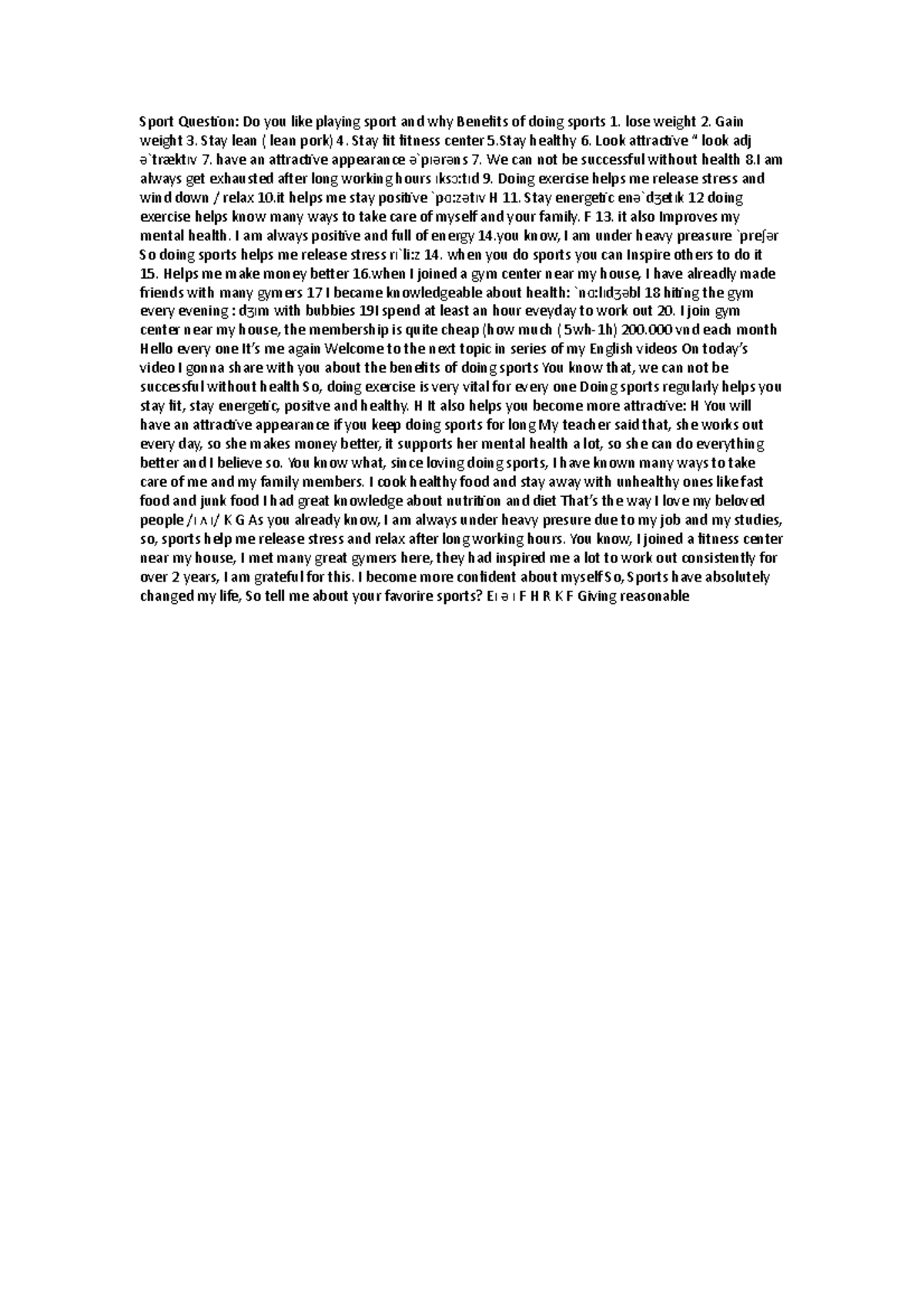 Sport Question - klgxfcgvhjbnkl - Sport Question: Do you like playing ...