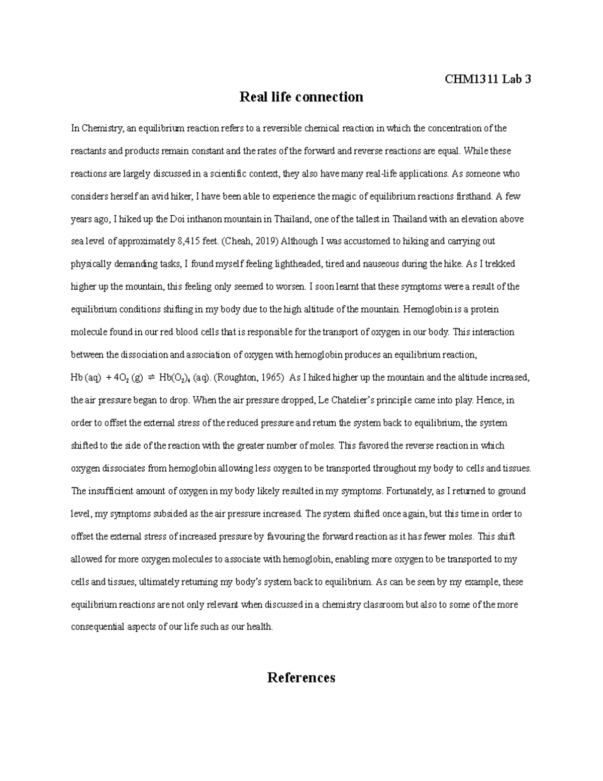 Real life connections- CHM1311 Lab 3 - CHM1311 Lab 3 Real life ...
