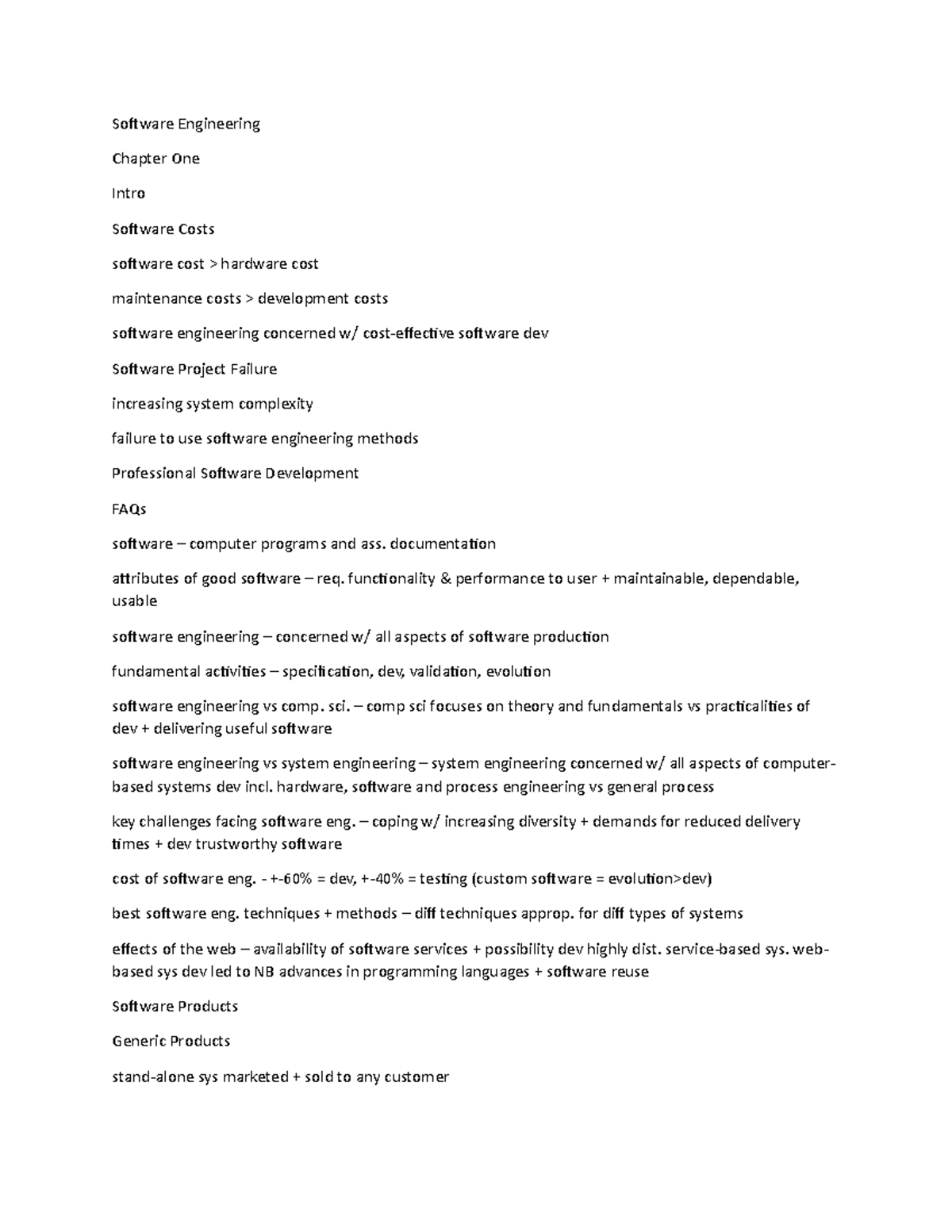 Software Engineering P1 - Software Engineering Chapter One Intro ...