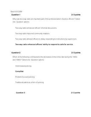Chapt 1 -2 Quiz (A) - quiz - Chapt 1 -2 Quiz (A) Question 1 2 / 2 points Which of the following ...