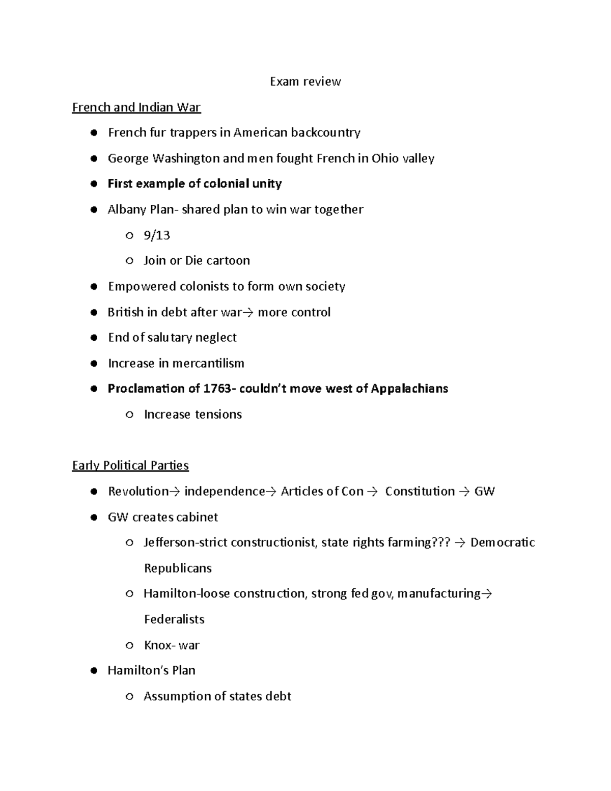 US History exam review - Exam review French and Indian War French fur ...