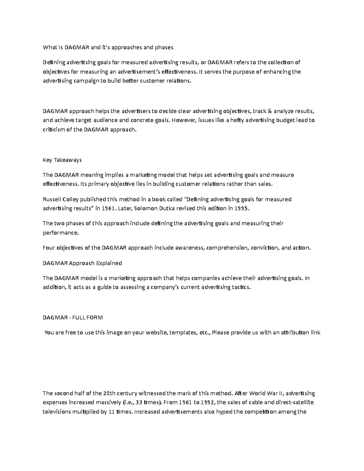 What Is Dagmar and it's approaches and phases - What Is DAGMAR and it's ...