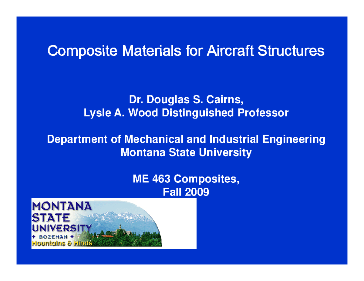 Composite Materials for Aircraft Structures - CCoommppoossiittee ...