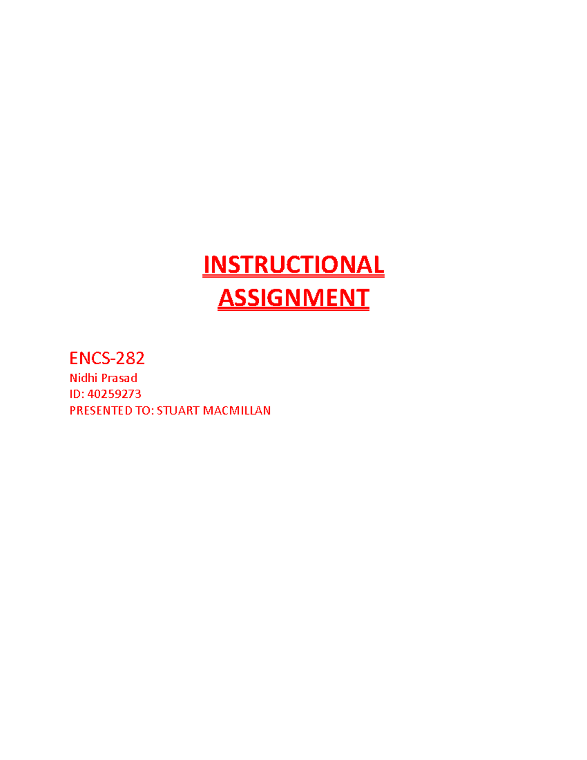 Instructional Assignment Nidhi Prasad Setting up Alexa Home - INSTRUCTIONAL ASSIGNMENT ENCS- 282 ...