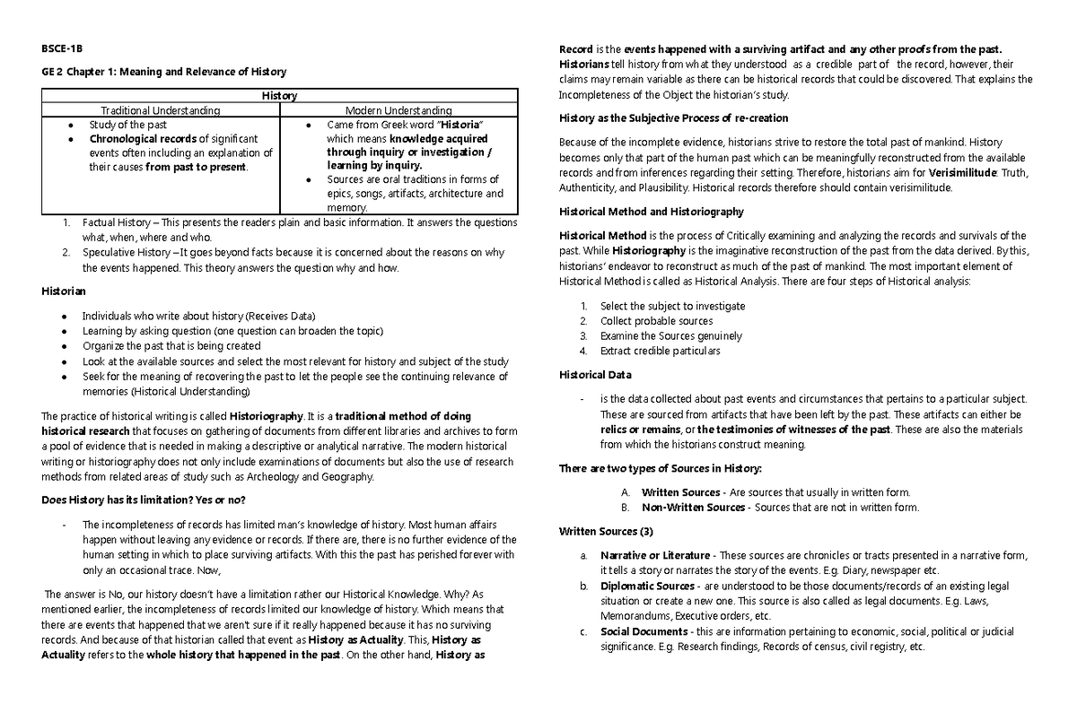 GE2 Reviewer Lesson 12 - BSCE-1B GE 2 Chapter 1: Meaning and Relevance ...