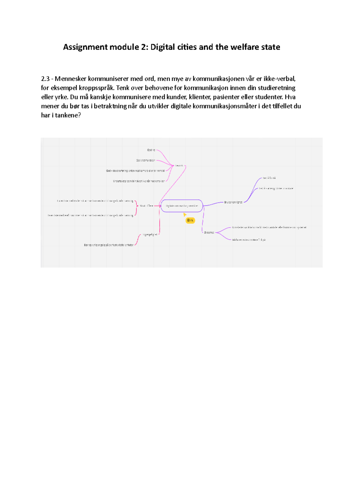 Assignment module 2 - Digital cities and the welfare state - Tenk over ...