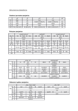 Skripta latinski - 1. deklinacija (A-deklinacija, -ae) Imenice ž. r. na ...
