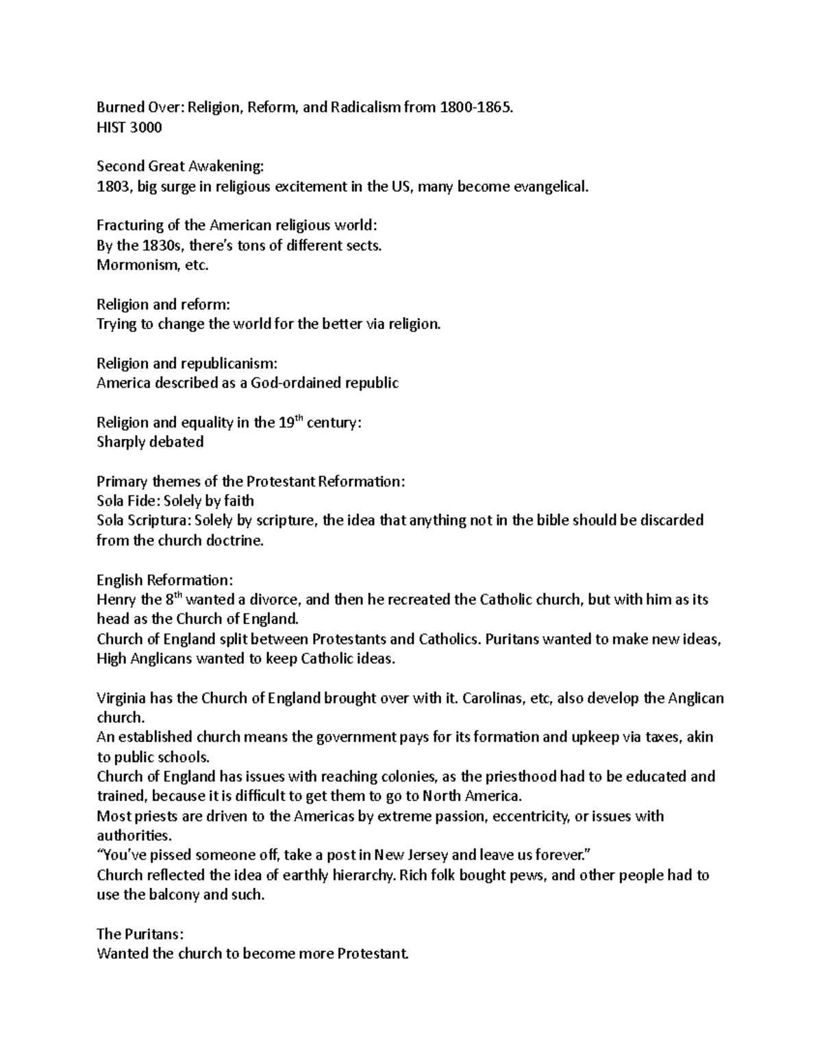 Burned Over HIST 3000 - Burned Over: Religion, Reform, and Radicalism ...