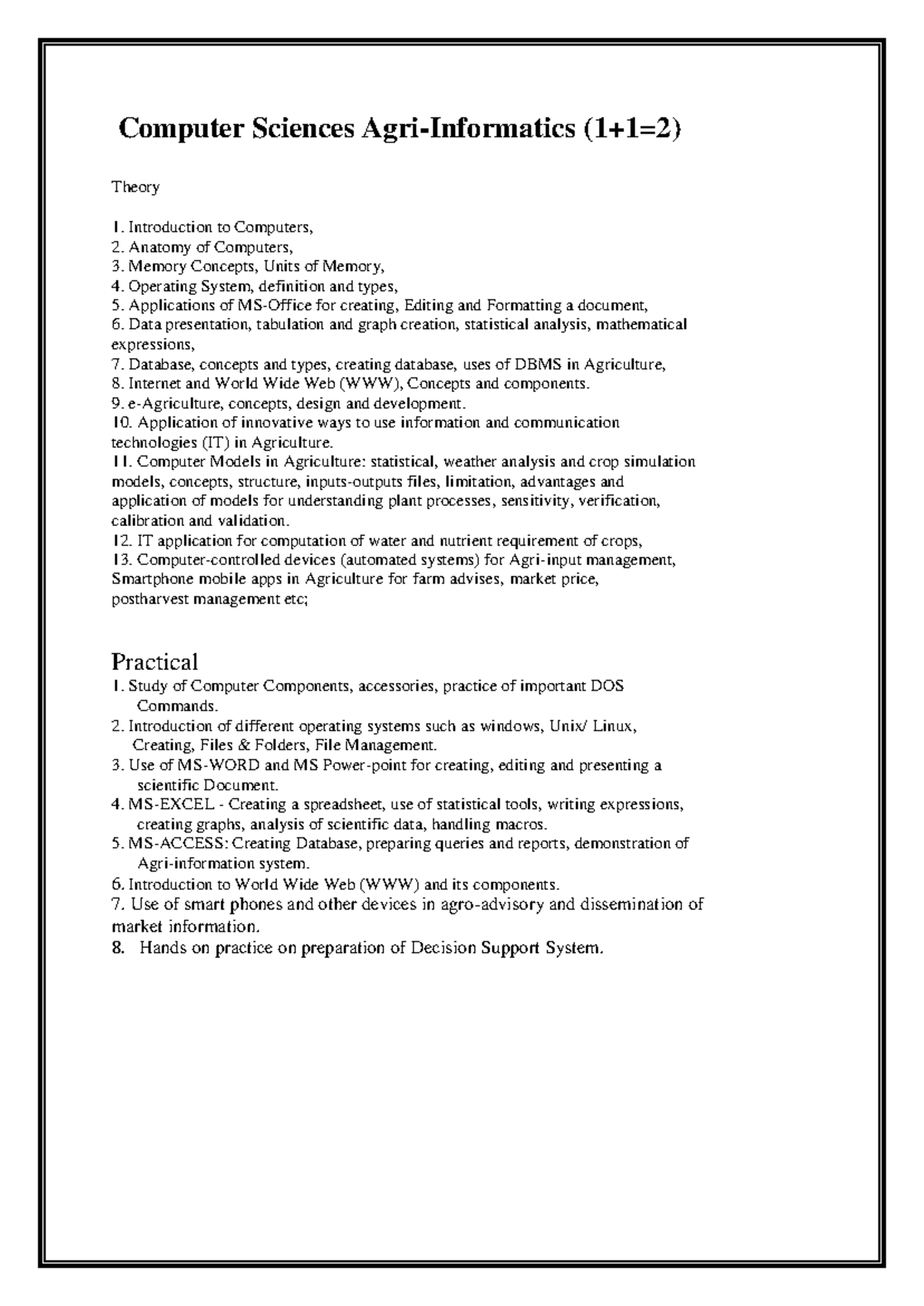 COMP 111 Notes. - COMP - Computer Sciences Agri-Informatics (1+1=2 ...