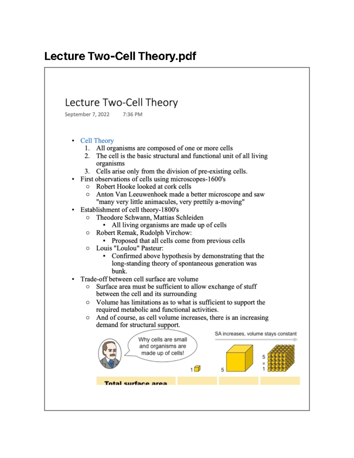 Lecture Two-Cell Theory - Studocu