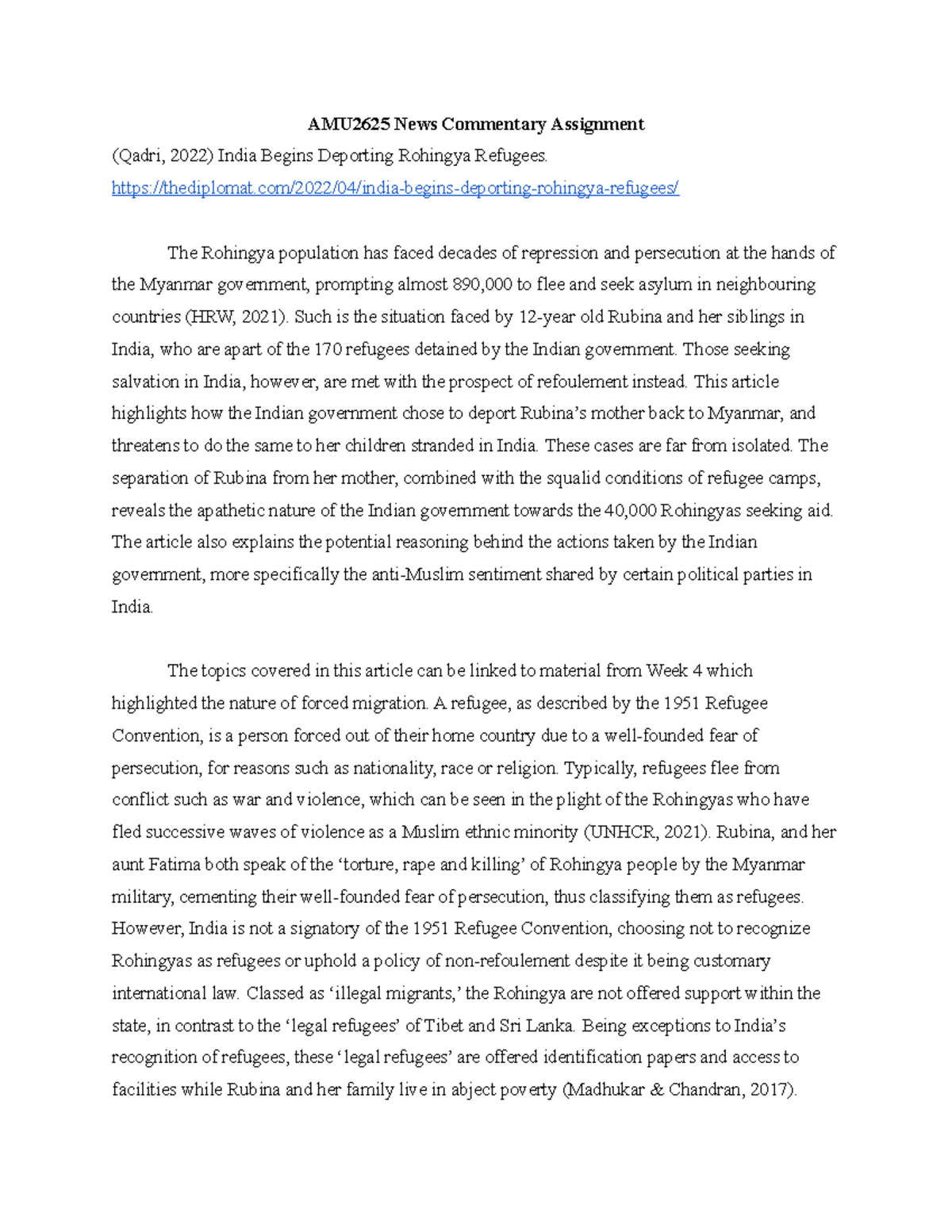 AMU2625 News Commentary Assignment - AMU2625 News Commentary Assignment ...