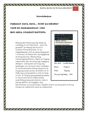 Maikling-Kwento-2 - vghgg - I. PAMAGAT A. Pamagat ng katha at May-Akda ...