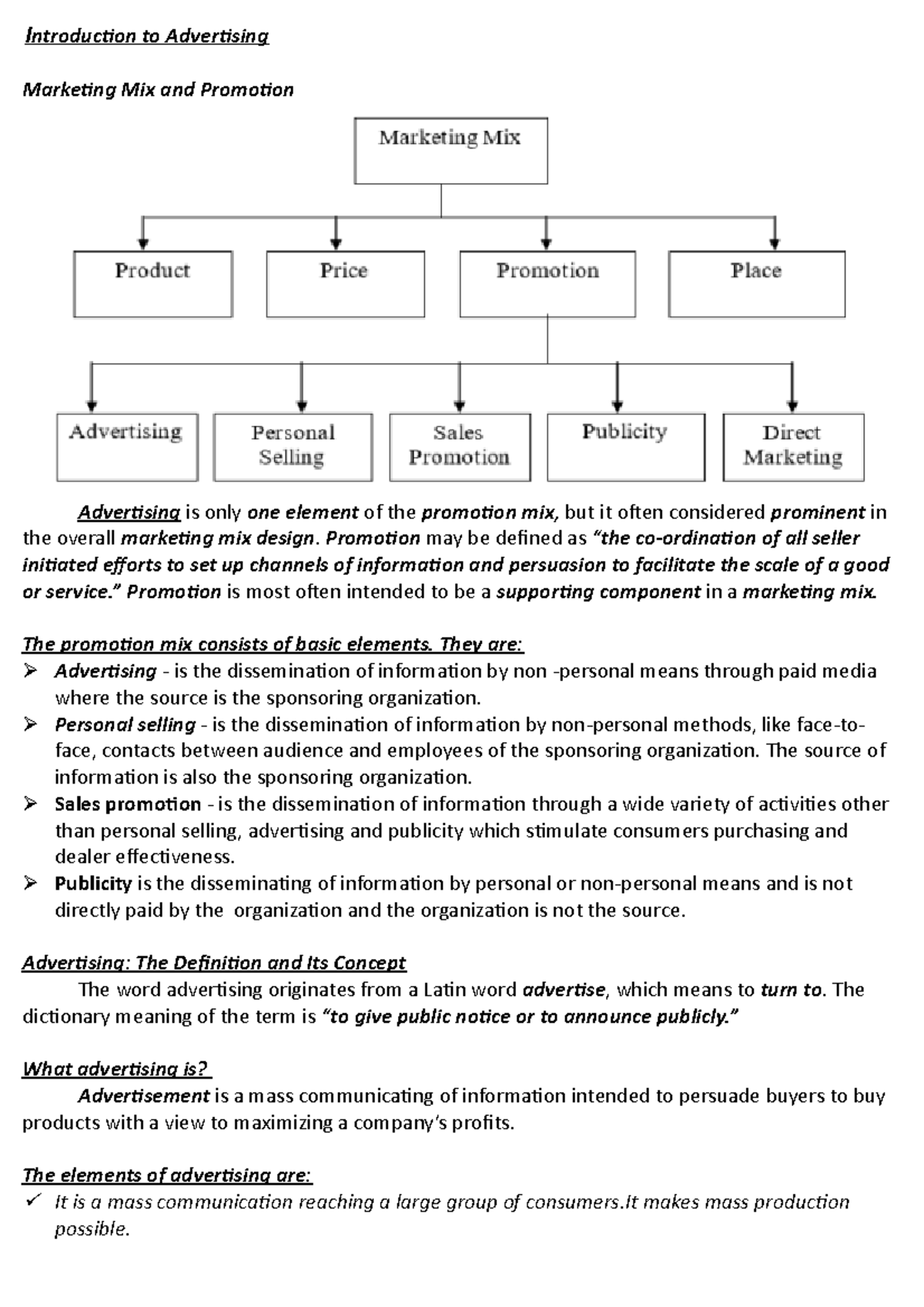 Advertising Reviewer Module 1 4 - Introduction to Advertising Marketing ...