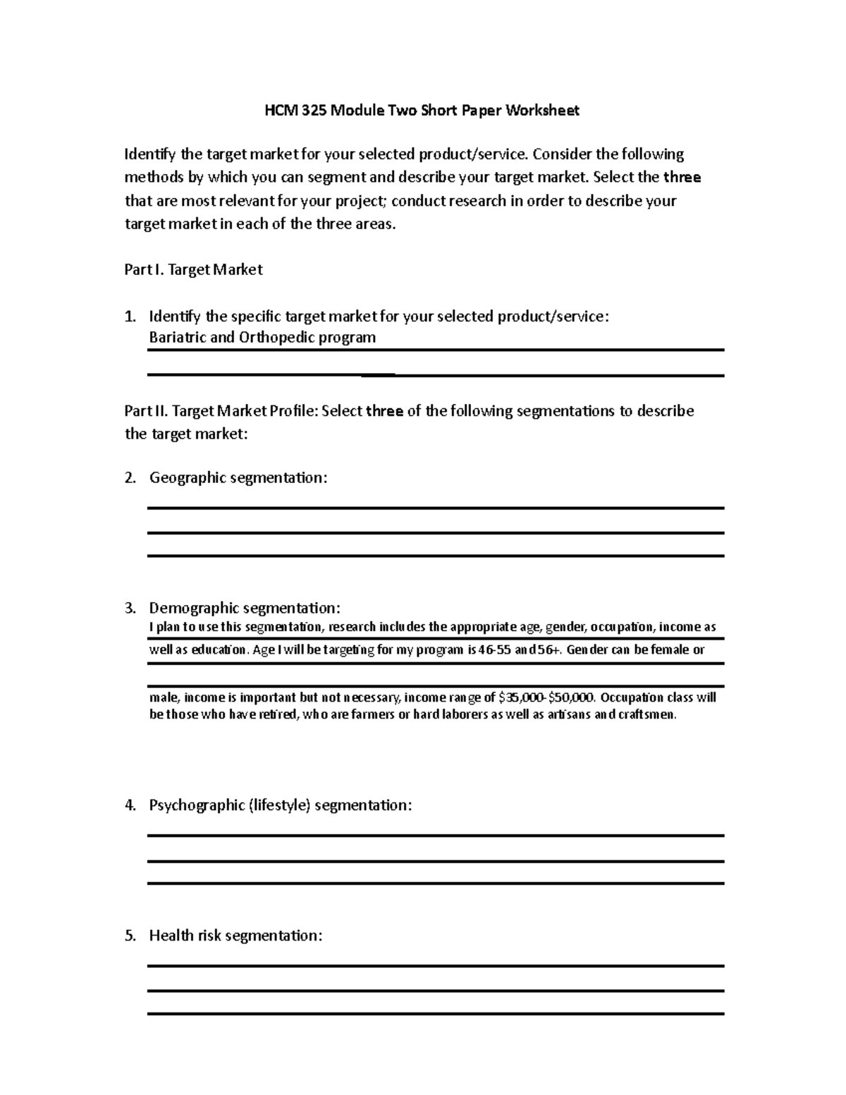 HCM 325 Module Two Short Paper Worksheet - HCM 325 Module Two Short ...