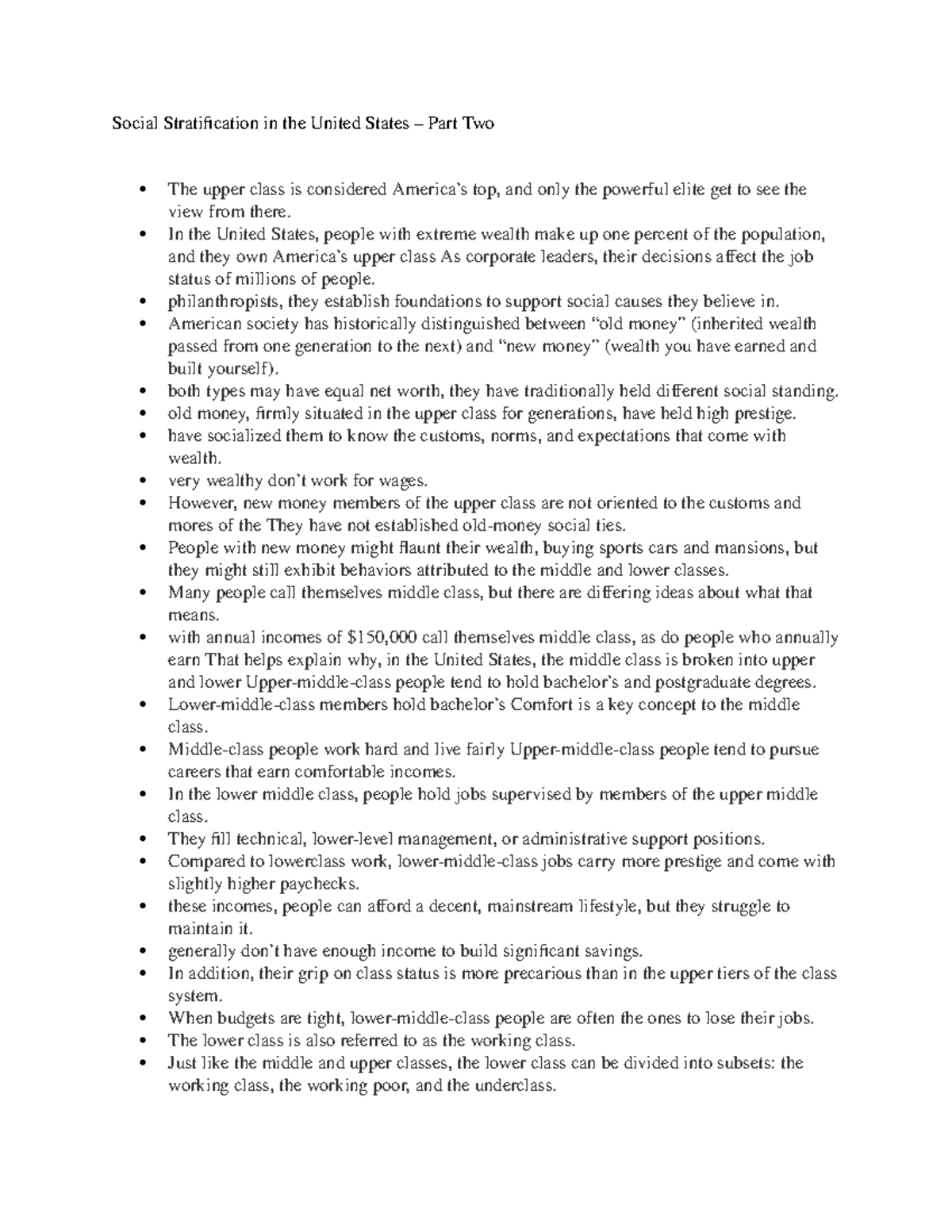 Social Stratification in the United States – Part Two - In the United ...