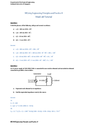 Cheatsheet - Summary Engineering Principles and Practice II - ME2104 ...