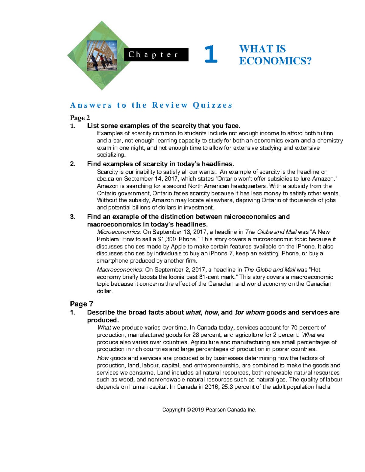 ECON 1012 - Chapter 01 - What Is Economics - A n s w e r s t o t h e R ...