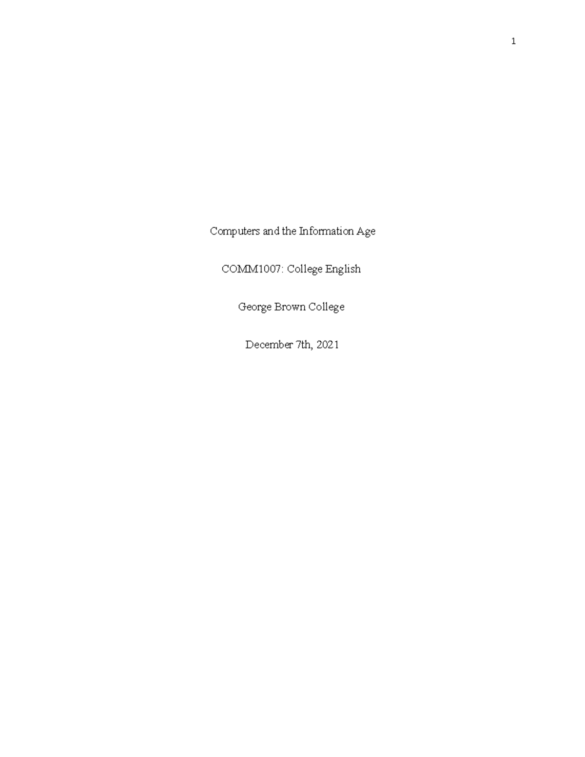 Computers and the Information Age Good or Bad - Computers and the ...