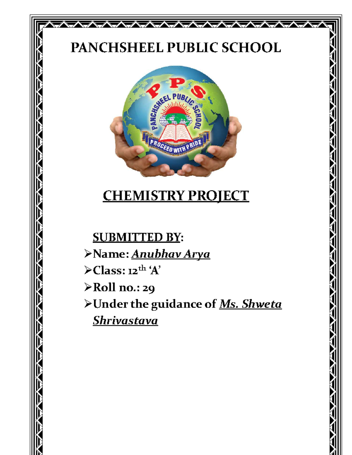 PPS Chemistry Project - PANCHSHEEL PUBLIC SCHOOL CHEMISTRY PROJECT ...