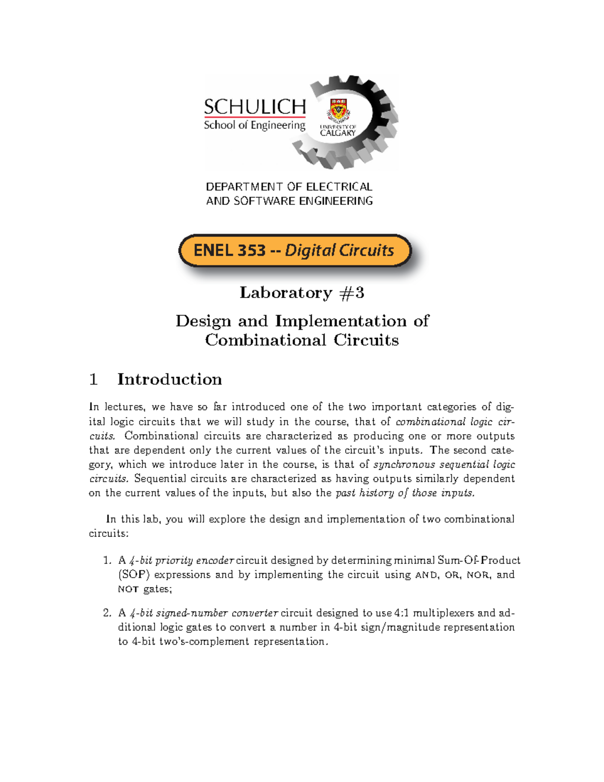 Enel353 lab3 - Recent lab3 for course - DEPARTMENT OF ELECTRICAL AND ...