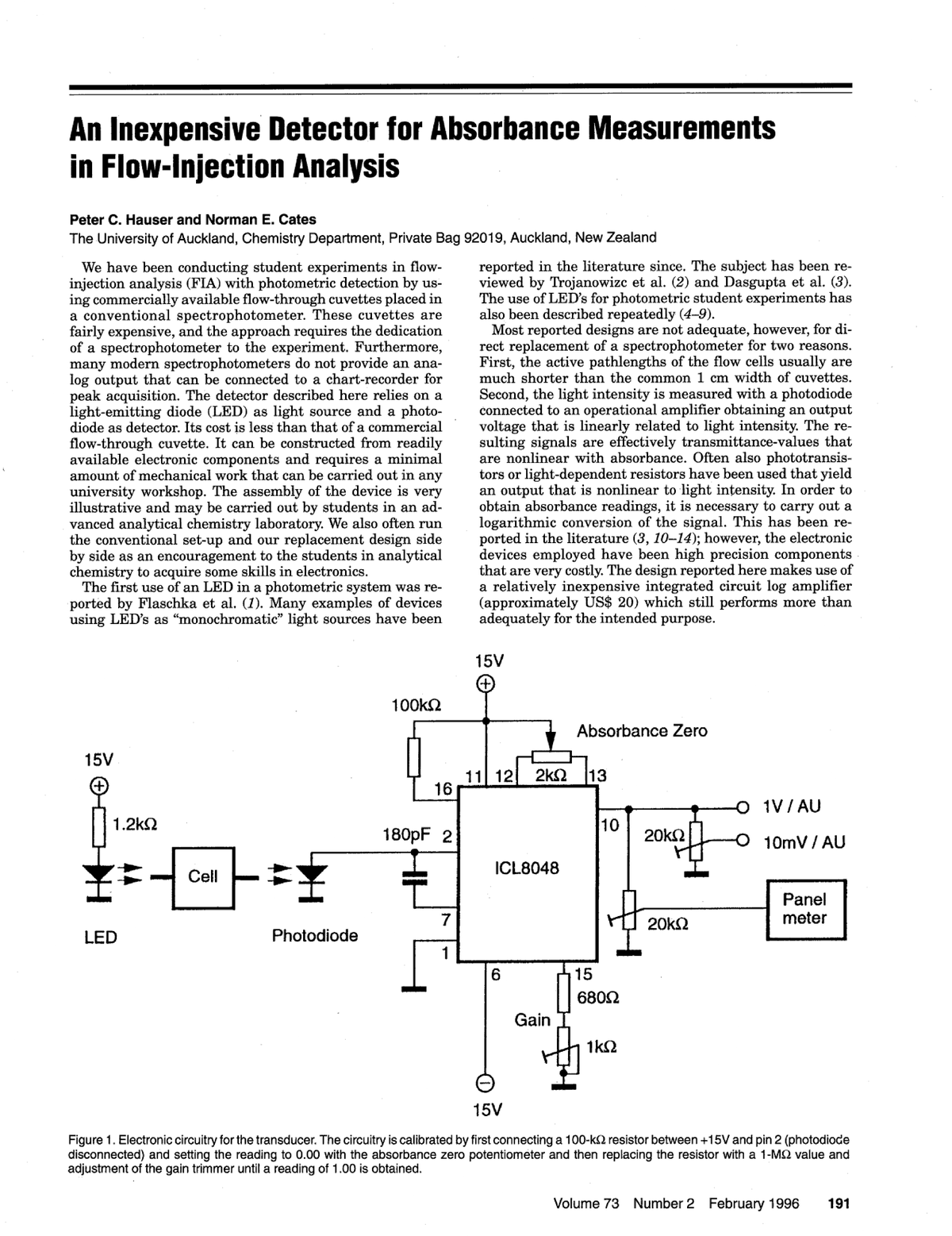 An inexpensive detector for absrobance measuraments in flow-injection ...