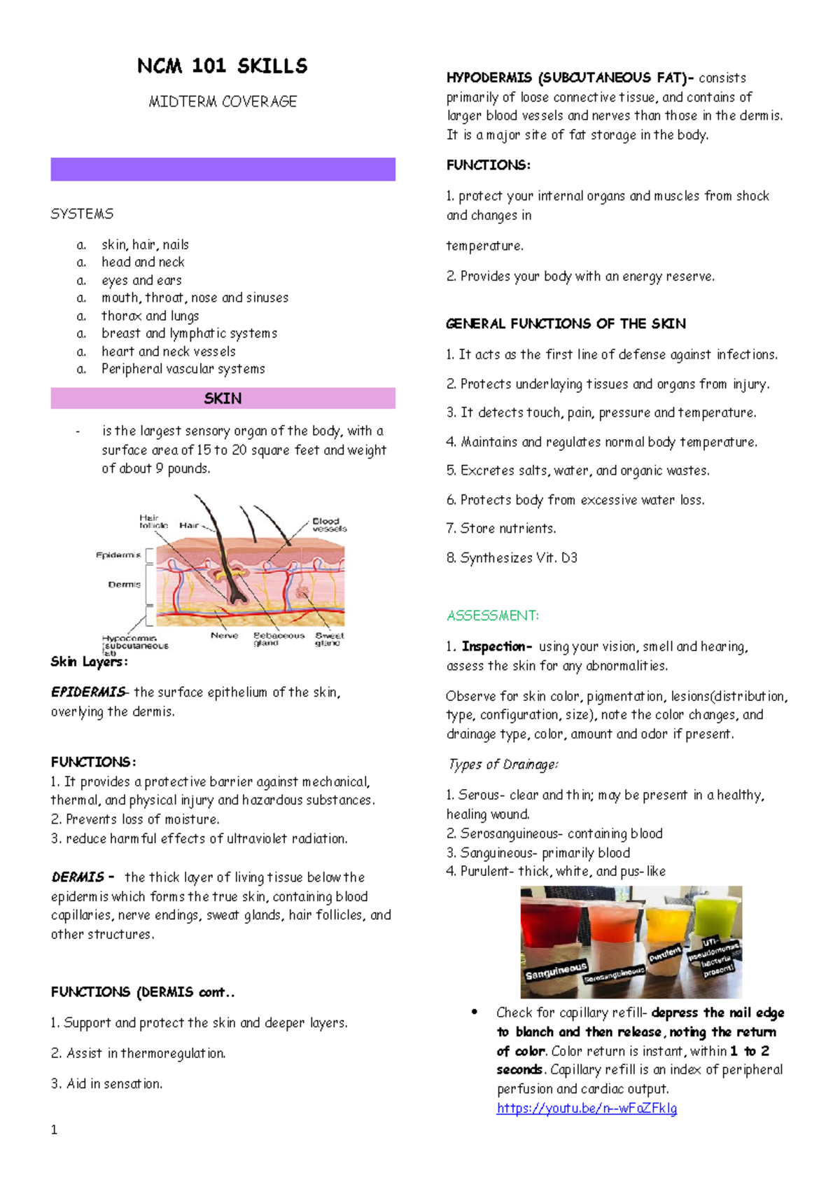 NCM 101 Skills midterm reviewer - NCM 101 SKILLS MIDTERM COVERAGE ...