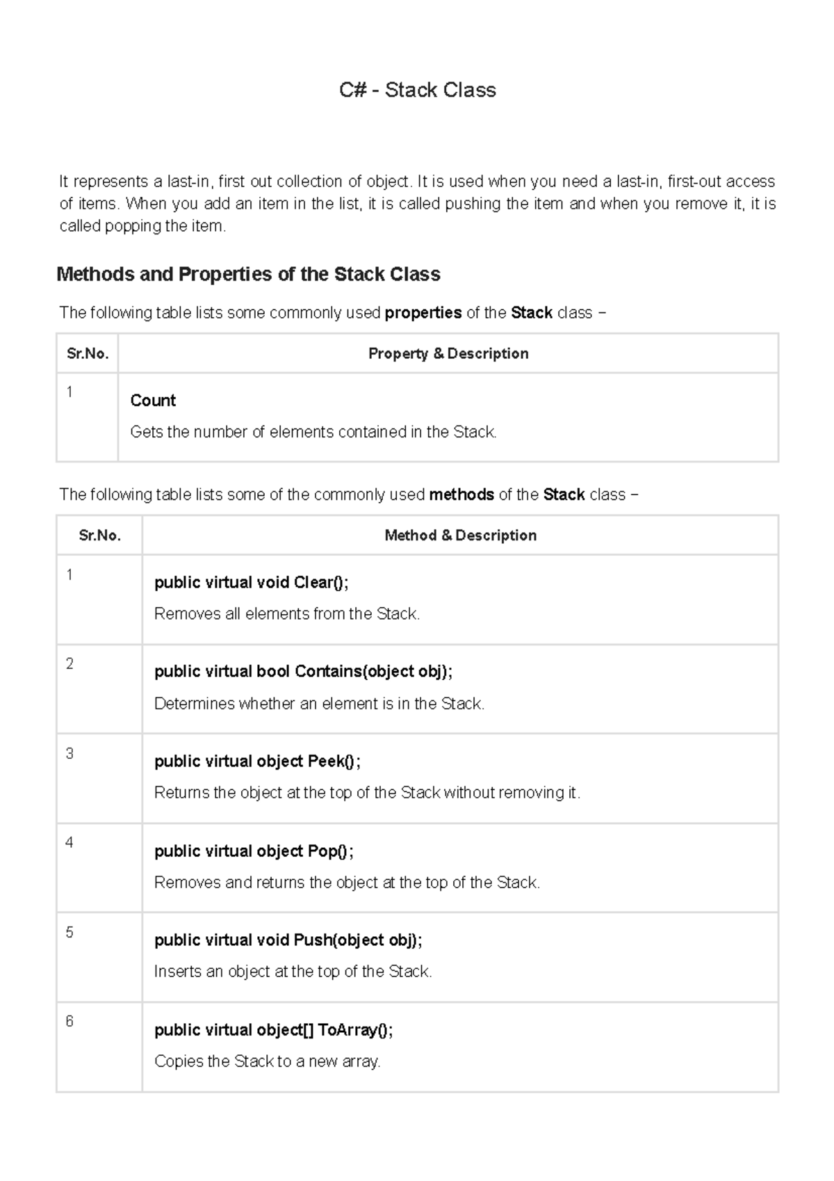 Week 07 09 C Stack Class C Stack Classc Stack Class It Represents A Last In