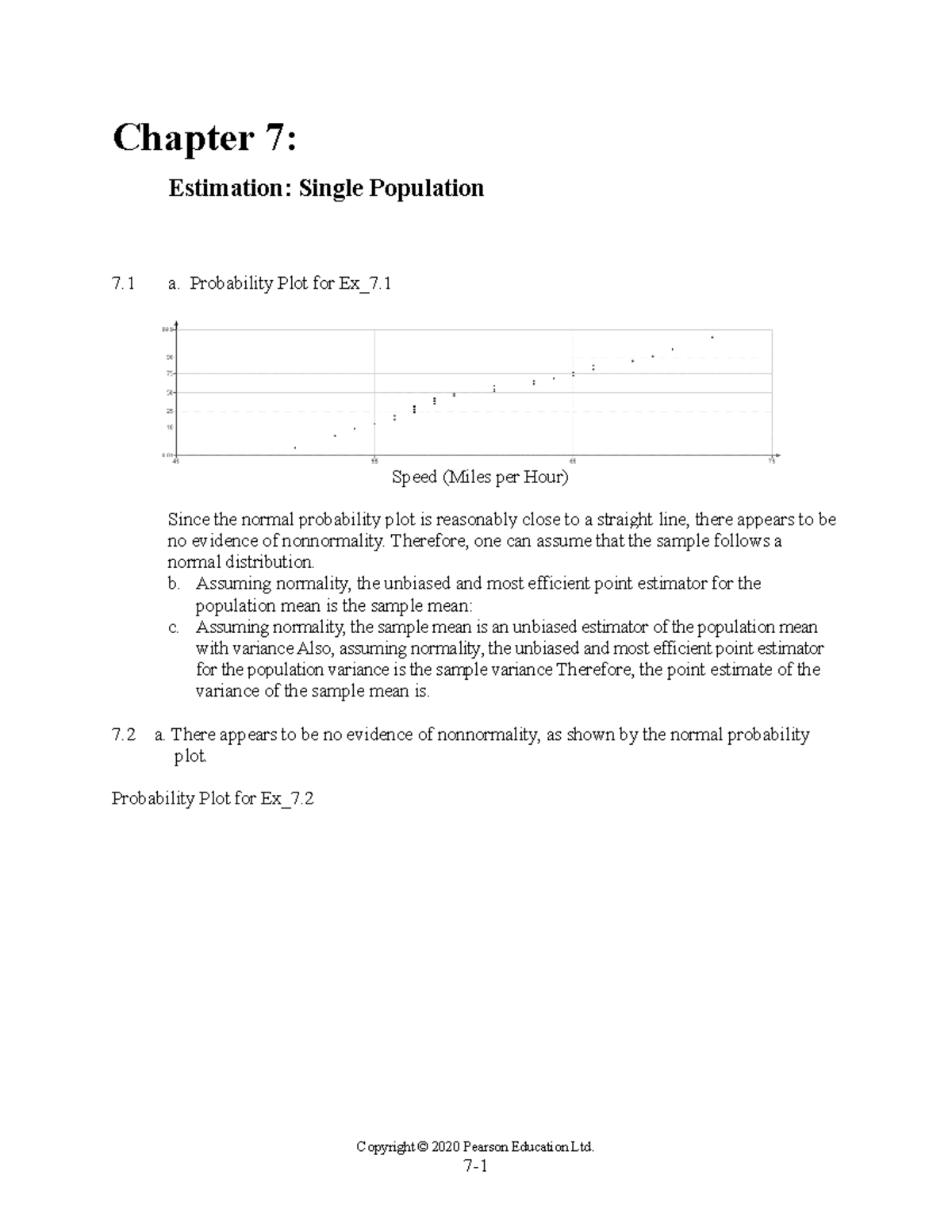 Newbold SBE9e ISM CH07 - Chapter 7: Estimation: Single Population 7 a. Probability Plot for Ex_7 ...