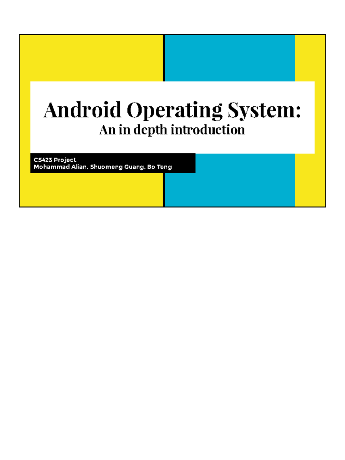 Android - Its lectural notes - Android Operating System: An in depth ...
