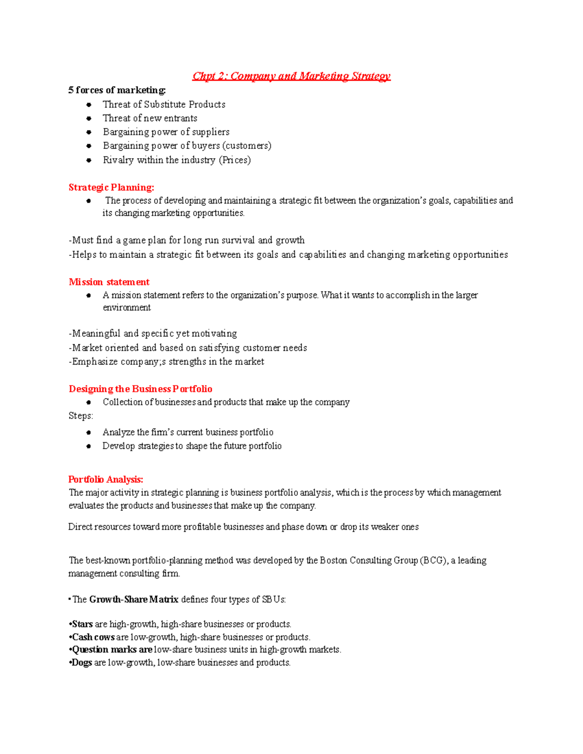 Chpt 2: Company and Markeing Strategy - Chpt 2: Company and Marketing ...