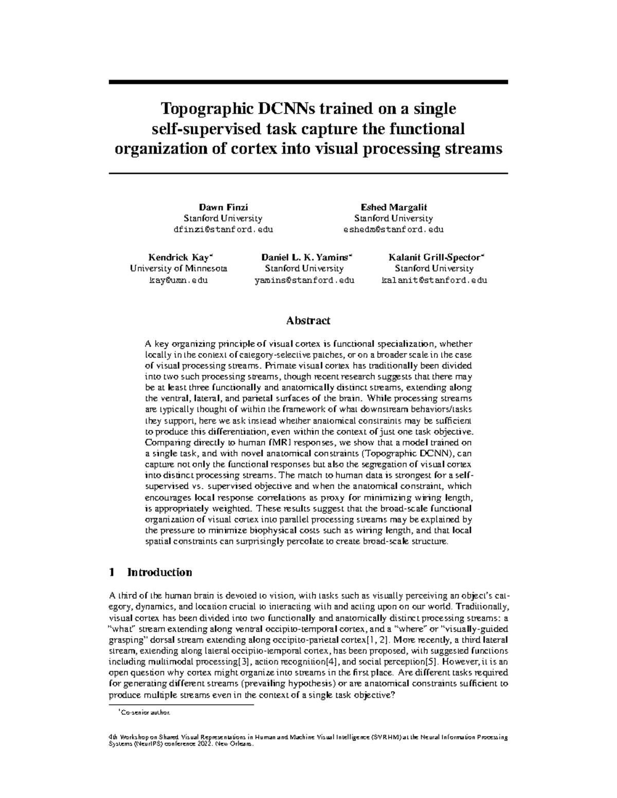 Finzi-topographic dcnns trained on a - Topographic DCNNs trained on a ...